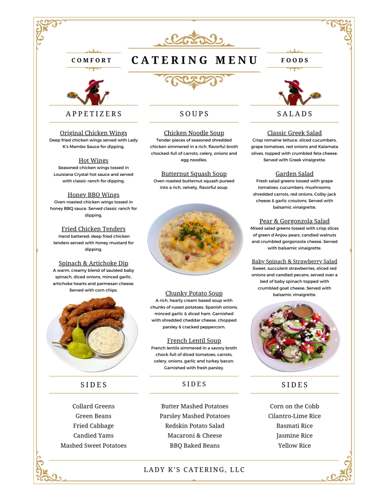 Catering Menu & Pricing – Lady K's Catering, LLC
