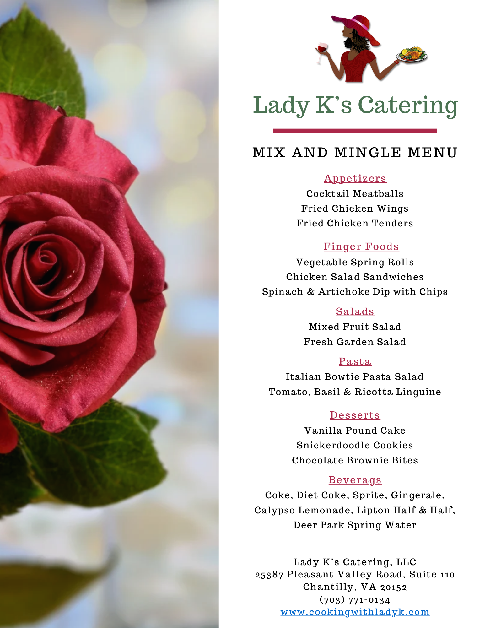 Mix & Mingle Menu – Lady K's Catering, LLC